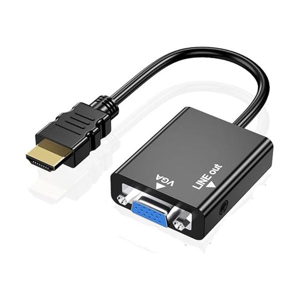 -/-/TRkin・コンパクトな設計 この軽量 HDMI - VGA アダプターは、コンピューター、デスクトップ、ラップトップ、またはその他の HDMI ポートを備えたデバイスを、モニター、プロジェクター、HDTV、またはその他の VGA ...