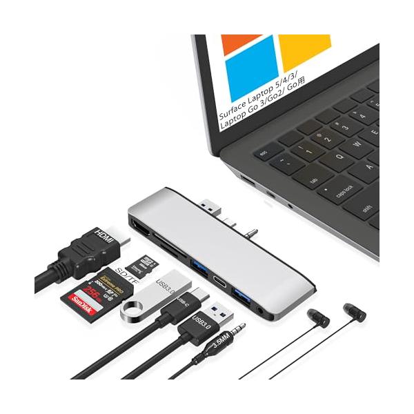 -/-/SL4-HDMI-S-CZY・Surface Laptop 5/4/3/ Laptop Go 2/Go専用USB ハブ: このSurface laptop USBハブはSurface Laptop 5/4/3とSurface Lap...