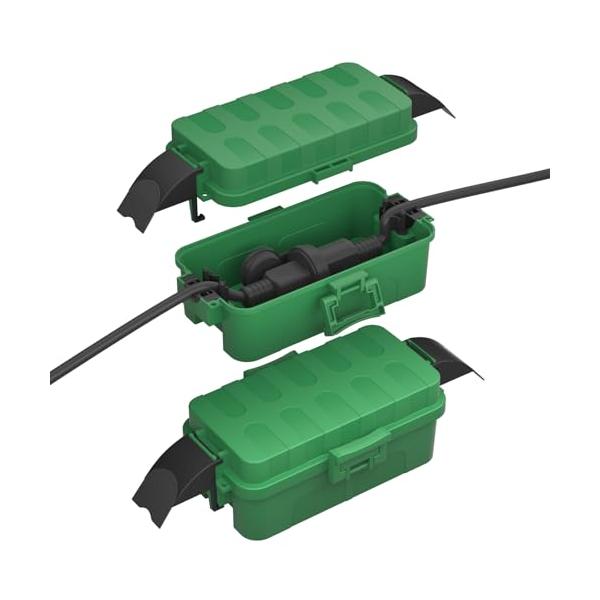 インダストリアルグリーン/-/-・PackageQuantity:2Color:グリーン・パッケージ個数:2・IP55防水アップデート：この新しい屋外用電気ボックスは、取り外しな2つのカバーを備えており、2つのエントリーポートに取り付けるこ...