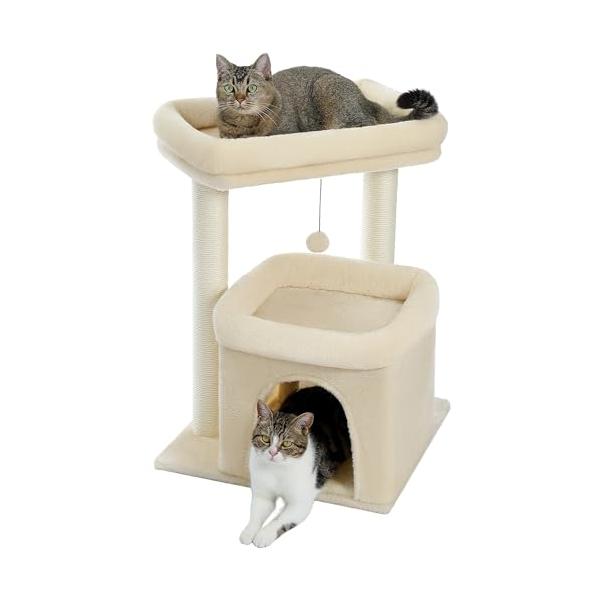 コンテンポラリーベージュ/L/AMT0028BG・Color:ベージュSize:L・サイズ48×48×65cm、6.9kg・広いベッドが二つ！トップベッドは内寸48×30cmもありますので、大型猫ちゃんに十分の広さです！屋上のベッドなので、...