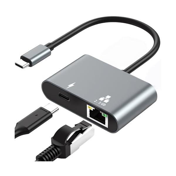 USB-C 2.5G LAN 有線LANアダプターグレー/20CM/BOTJP-LR5299・Style:USB-C 2.5G LAN 有線LANアダプターSize:20CM・2.5Gbps超高速ネットワー：このUSB C LAN変換アダプ...