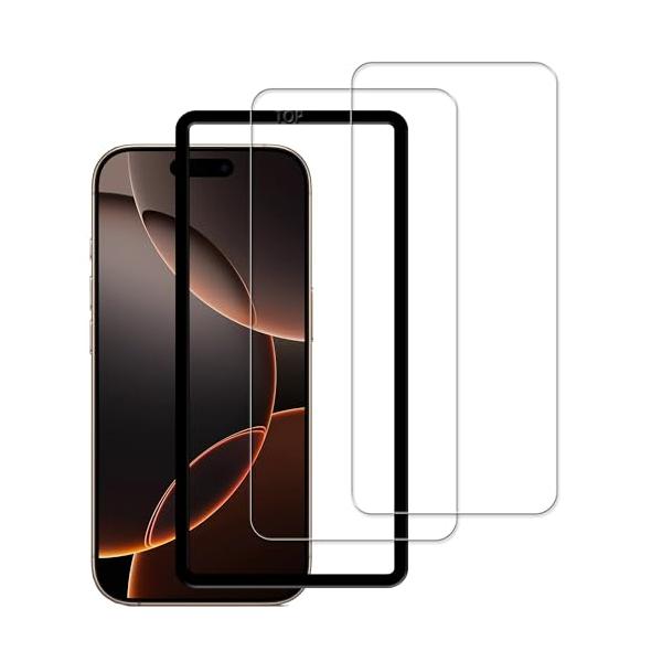 -/2D-iPhone16 Pro/-・Size:2D-iPhone16 Pro・対応機種iphone 16 pro ガラスフィルム*1 + いphone16pro 保護フィルム ガイド枠付き*1 。注意この電話の画面の端は湾曲しているため...