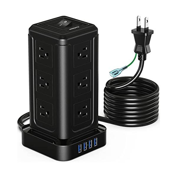 ・ブラック 2M+4USB+12AC VFシリーズ・・Size:2M+4USB+12ACColor:ブラック・??1台16役の電源タップこの電源タップ タワーは、4面にACコンセントが12個、シャーシの側面にUSBポートが4個配置されていて...