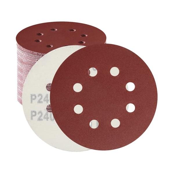 240番 50枚レッド/125mm/5C8K Red P240 50PCS・Style:240番 50枚・パッケージ個数:1・セット内容50枚 125mm サンダー ペーパー セット 240番 中目、ランダムサンダー ペーパー背面に数字が印...