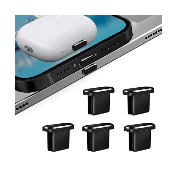 ブラック/Small/-・Color:ブラック・USB C 保護キャップ「より薄く」usb cポートを備えたiphone 15シリーズスマートフォン用に特別に設計されています。iPhone 15/15 Plus/15 Pro/15 Pro ...