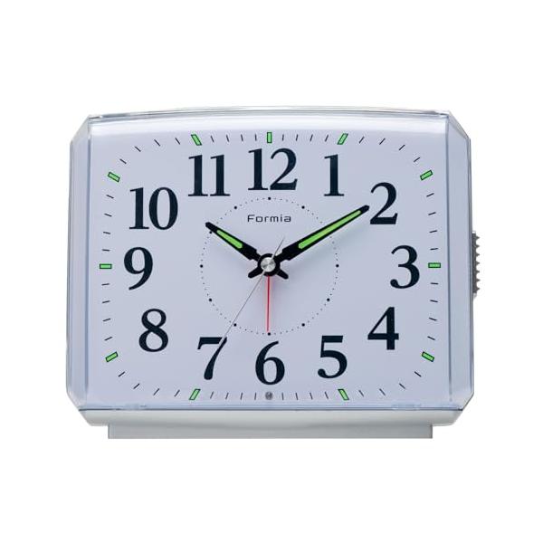 スクエア03.ホワイト/(約)高さ12.5×幅15.1×奥行き6.9cm/HT-A023W・Color:03.ホワイトStyle:スクエア・パッケージ個数:1・本体枠が少なく文字板を広く使うことで、時刻が見やすいアナログ表示の目覚まし時計・...