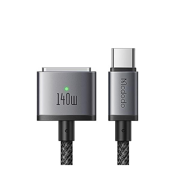 超高速充電、140W USB-C to MagSafe 3 磁気充電ケーブル：古典への回帰、高速にフラッシュ充電。PD3.1 急速充電新規格を対応し、最大140Wの出力でMacBook Pro 16“を約30分で60% まで充電します。ワン...