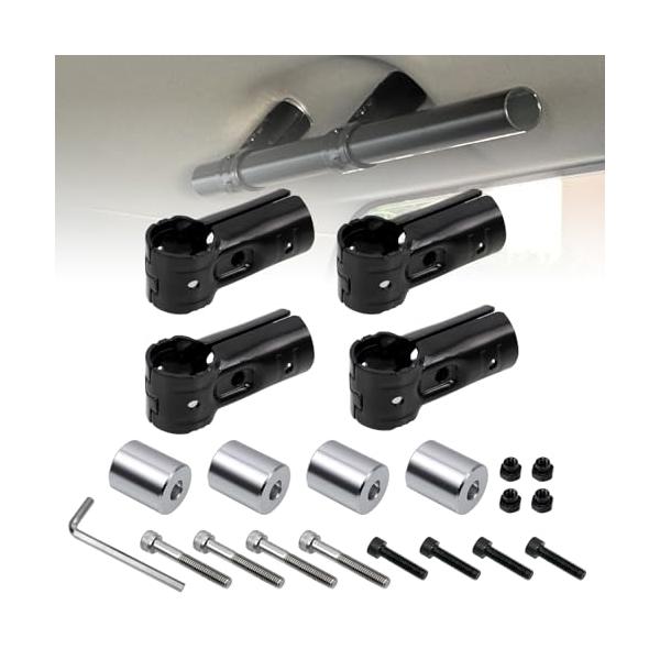 ブラック/4個セット/-・Color:ブラックSize:4個セット・パッケージ個数:1・対象車種:N-VAN、エブリダ17系、NV350、ハイエース、ヒゼットカーゴ、ハスラ、キャラバンなどです。・用途アタッチメントとメタルジョイントを組み合...