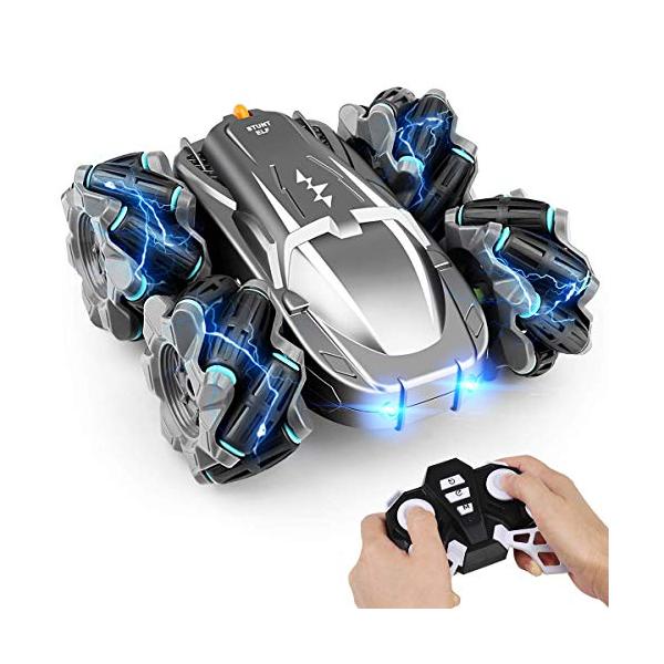 シルバー/1個 (x 1)/-・Color:シルバー・電動リモコンカーLEDライト搭載のフル機能スタントカーです。このオフロードカーは両サイド走行、前進/後退、左/右折、45°横ドリフト、180°フリップ、360° °回転します。最高速度は...