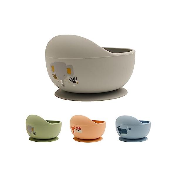 カートゥーングレー象さん/12x8cm/-・Color:グレー象さん・★ご注意！！底の吸盤に最新の材質を取り換えしておりますので、ご安心くださいサイズ12x8cm；重量156g；素材シリコン・★すくいやすい設計離乳食からママと一緒の食事まで...