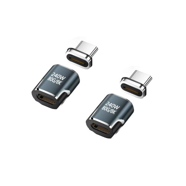 240W シアン 2個/-/-・Color:240W シアン 2個・240W超高速充電対応このマグネット式USB-Cアダプターは最大240W（48V/5A）の超高速充電に対応し、USB4およびUSB-Cデバイスに安定した電力を供給します。M...