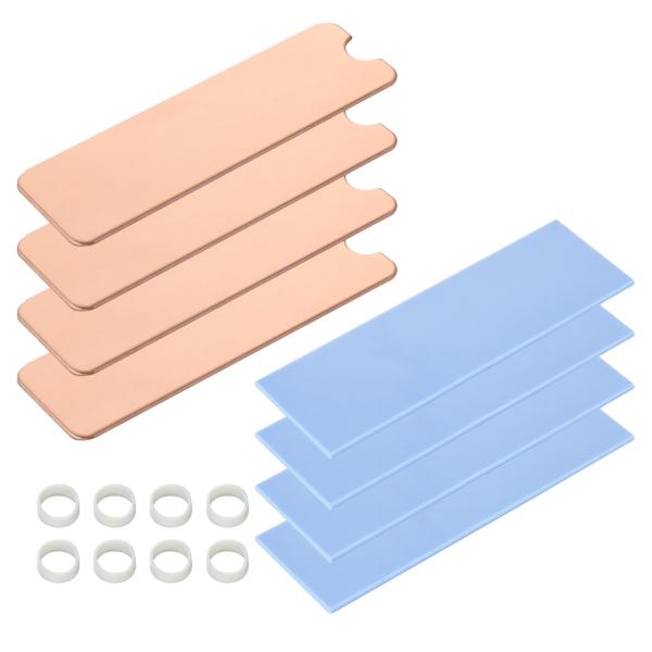 M.2 2280mm SSD用ヒートシンクM.2 2280mm SSD用ヒートシンク、普遍的にいろいろな22x80mm M.2 NVME SSD PCIeに適合。4個セット入り、長く使用できます。・高品質銅100%銅素材、アルミニウム製より...