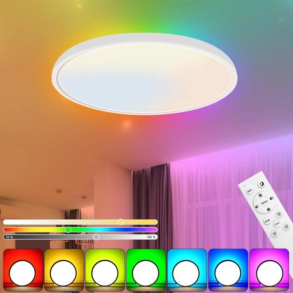 調色・6畳 24W 間接光付き RGB 6畳 XW-DJ-1・・Color:6畳 24W 間接光付き RGB・??[リモコン/APPコントロール/音声コントロール：2.4Ghzリモコンは、最大15mの範囲を確保し、明るさと色温度を自由にコン...