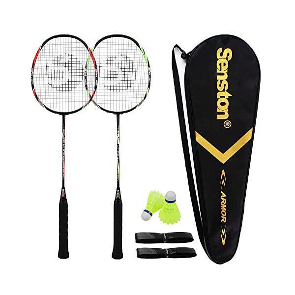 ・グリーン+ レッド ワンサイズ ・・Color:グリーン+ レッド・材料：フェザーラケット本体は炭素繊維で作られている。Tジョイントを内蔵し、安定性をさらに向上させます。・バッティング甘い区拡大して：高フォールトトレランスと低エネルギー損...