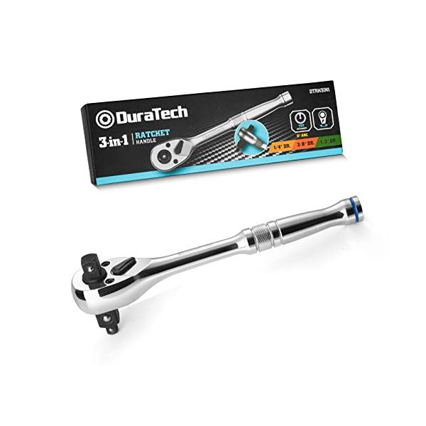 シルバー/-/-・3-IN-1設計ドライブ角が両面に付いており、6.35ｍｍ、9.5mm、12.7mmのタイプの差込角に対応できます。一本三役で持ち運びも便利になります。・正逆切替式切替レバーにより指で容易に正逆の切替が行えるので、狭い箇所...
