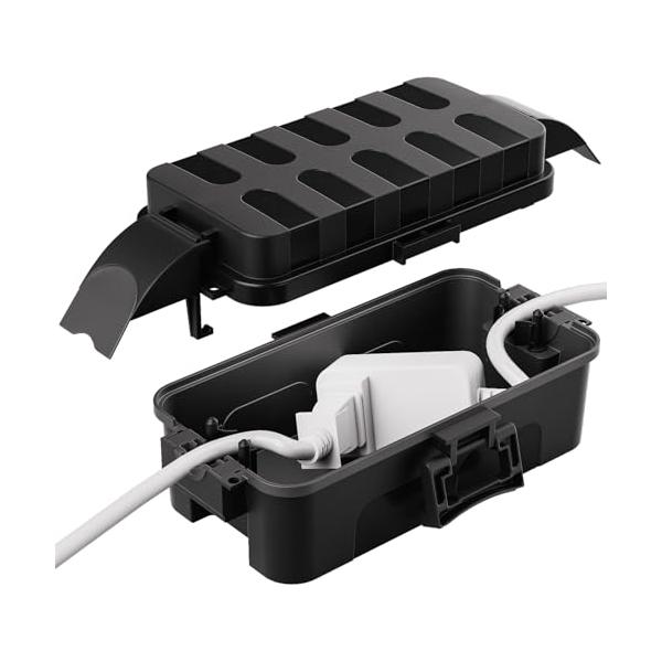 ブラック/-/-・PackageQuantity:1Color:ブラック・パッケージ個数:1・IP55防水アップデート：この新しい屋外用電気ボックスは、取り外しな2つのカバーを備えており、2つのエントリーポートに取り付けることで、IP55等...