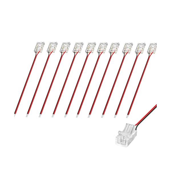 透明/Strip to Wire with wire/CON-8MM2PIN-WTS10P・Size:Strip to Wire with wire・パッケージの内容：10個パック ハンダ不要ストリップからワイヤーへのコネクタ + 10cm...