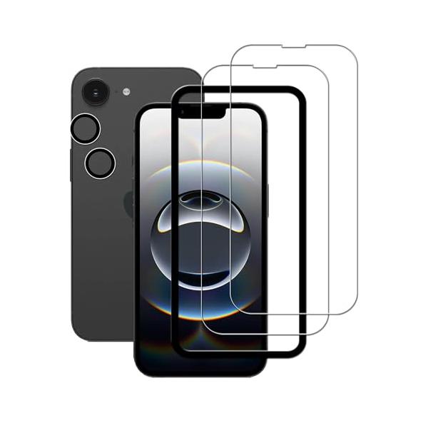 透明/2+2+D-iphone 16e/-・Size:2+2+D-iphone 16e・対応機種 iPhone16e ガラスフィルム2枚 + いphone16e カメラフィルム2枚。注意この電話の画面の端は湾曲しているため、保護フィルムのサ...