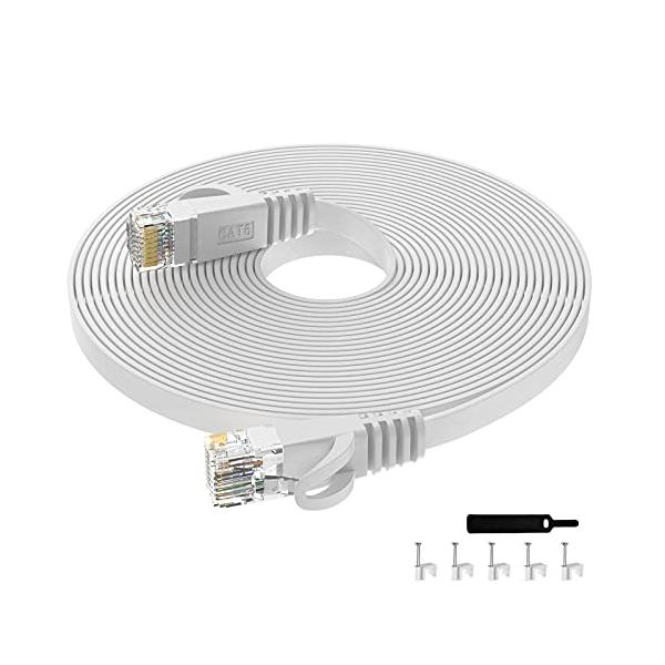 白/8m/-・Size:8mColor:白・伝送速度1000Mbps（1Gbps）、最大250 MHzの伝送帯域を提供し、ギガビット完全対応LANケーブルです。・超フラットLANケーブルは、カーペットの下や、ドアギャップ、細い隙間にスッキリ...