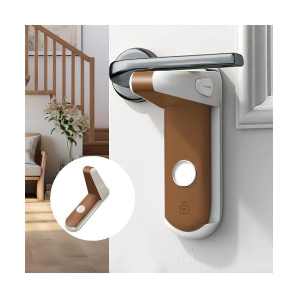 ブラウン1/-/-・Color:ブラウン1・?子供の安全にドアロック のボタンを押すとロックが解除され、大人にとって操作が簡単です。子供がドアに触れたときの事故を防ぐことができます。・? ペットの脱走防止にドアノブ ロックでドアノブを効果的...