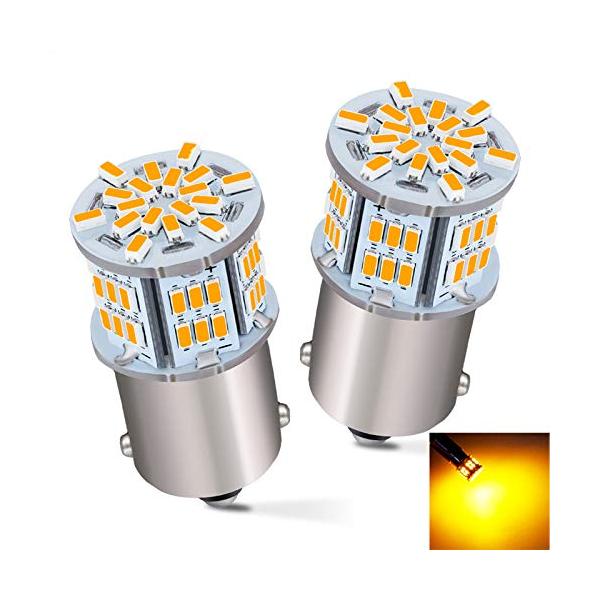 ・イエロー  ・・Color:イエロー・商品仕様電球タイプ：S25_180°（シングル) 1156 BA15S、ピン角違い180°、入力電圧：DC10V-30V、消費電力：3W 、LEDチップ：3014SMD、LEDチップ数：54連、発光色...