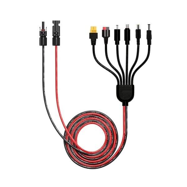 6 in 1 ソーラー充電ケーブル/2M/JPLH-7336・Size:2MColor:6 in 1 ソーラー充電ケーブル・?製品仕様出力変換コネクタ：Anderson、XT60、DC7909、DC5521、DC35135、DC6530。総...