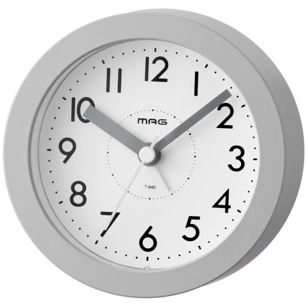 グレーグレー/H94×W96×D54mm/T-640A GY-Z・Color:グレー・パッケージ個数:1・機能：コチコチ音がしない連続秒針・機能：電子音アラーム、止めてもまた鳴るスヌーズ機能、ライト機能・製品サイズ：高さ9.4×横9.6×奥...