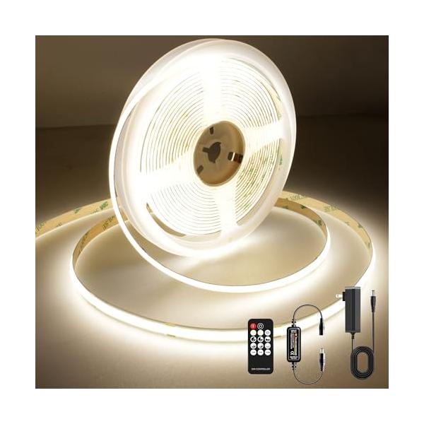 店舗 室内昼白色 4000K/-/AM-DD-5M-4000K・Color:昼白色 4000K・パッケージ個数:1・ダークスポットなしCob LEDストリップライト4000Kは、ダークスポットもグレアもなく、柔らかい光で、水銀や紫外線も一切...