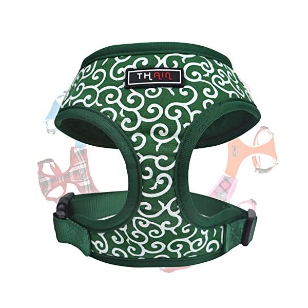 小型調整・唐草模様グリーン M ・・Size:MColor:唐草模様グリーン・Mサイズ：胴回り：約38〜50cm ※ペットの首と胸囲を添付したサイズ表によって測ってください〜U^ェ^U・素材＆通気性がいい：表は100％ポリエステル素材で、唐...