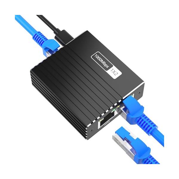 ブラック/-/AK-lan-01・LAN 分配器 2台同時使用LAN 分配器 1入力2出力はLANケーブルを二股にし、かつ同時に使用することができる方法です。ルーターの接続ポートとLANケーブルで結ぶことにより、スイッチングハブを介してネッ...