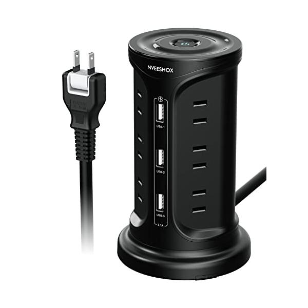 ・ブラック 2M+3USB+12AC VFシリーズ・・Size:2M+3USB+12ACColor:ブラック・??1台15役の電源タップこのタワー型電源タップは、4面にACコンセントを3個ずつ、1面にUSBポートが3個、合計15充電口配置さ...