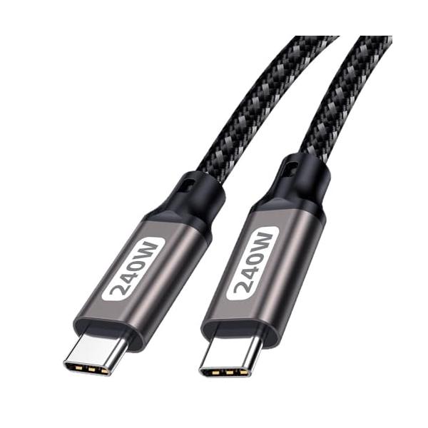 -/0.5M/Pd3.1-240w・Size:0.5M・最大240W超急速充電対応USB PD3.1(Power-Delivery)に対応、最大で48V/5A超高速充電対応できるUSB Cケーブルです。ノートPC、タブレット、スマホなどの充...