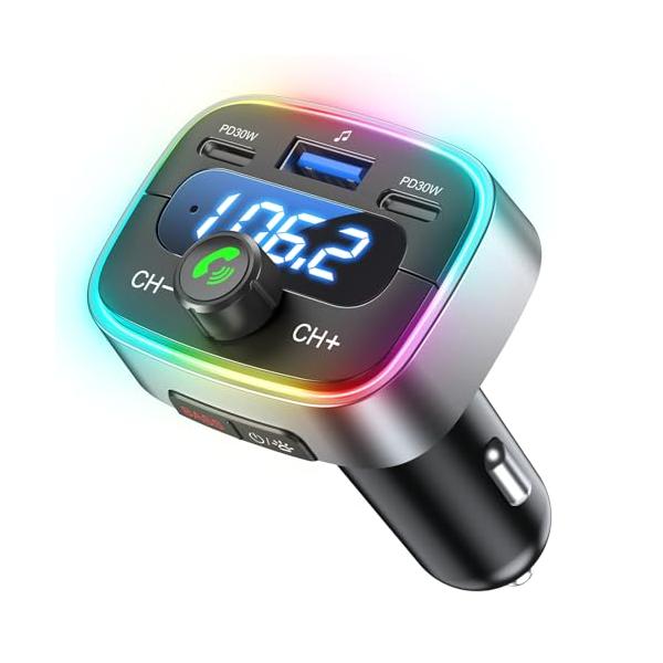 シルバー/-/-・Color:シルバー・??業界最新Bluetooth5.4&amp;PD 30W急速充電〓3台同時充電:この車載FMトランスミッターは業界最新のBluetooth5.4を搭載し、よりも安定した高速接続を提供できます。Blu...