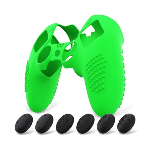 グリーン/-/ETPFP012・Color:グリーン・パッケージ個数:1・高品質なシリコンケースは、ps5 Edge対応用に特別に設計されています。様々なスタイルと色からでき、新しいコントローラーを保護します・滑り止めのシリコングリップスキ...