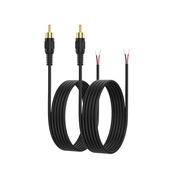 -/2M/ RCA to 2つの裸スピーカーワイヤー/6.6FT・Size:2M/ RCA to 2つの裸スピーカーワイヤー・修理用置き換えRCA変換アダプター：本商品はRCAオスプラグアダプターto 裸ワイヤーオープンエンドスピーカーワイ...