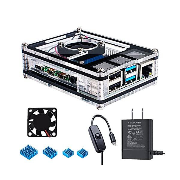 電源付き/-/-・Raspberry pi4モデルB 8GB/4GB/2GBに適用する.(注意:Raspberry Pi 4 Model b は含まれていません)・全てのポートはアクセスでき、透明なアクリル板でラズパイ4b内部が見られます。...