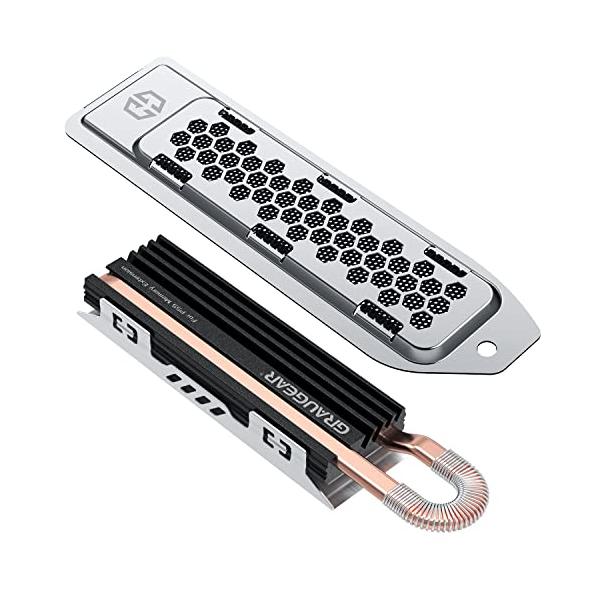 PS5シルバー/-/G-PS5HS03・Style:PS5・PS5 NVMe SSDヒートシンク押し出しアルミニウムヒートシンクを備えたM.2 SSDダストカバーは、PlayStation 5に適合し、拡張ストレージスロットに取り付けられた...