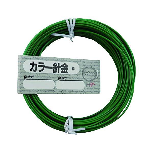 グリーン/-/10155918・パッケージ個数:1・使用荷重:3kgf。なまし鉄線にPVC（ポリ塩化ビニール）を被膜した針金です。・手で曲げられます。軟らかく、折り曲げ・ねじり・巻き付け等が容易で広い範囲で使用できます。・カラーバリエーショ...