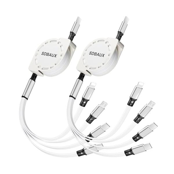 白/-/SDB-USB C to 4IN1・Color:白・[急速充電と同時充電]: 最大充電速度が最大3A(両端ではなく合計)であることを確認してください。これは、ほとんどの標準的なケーブル充電よりも速く、タブレットや高速充電デバイスによ...