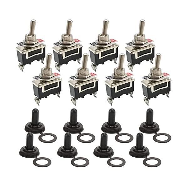 セット内容トグルスイッチ8個+防水キャップ8個・上質な素材高品質のプラスチックと金属製で、丈夫な構造の繊細な外観。・商品仕様定格電圧 ：250V。定格電流：15A。接触抵抗：?50MΩ。絶縁抵抗?1000MΩ。取り付け穴径：12mm。・取付...