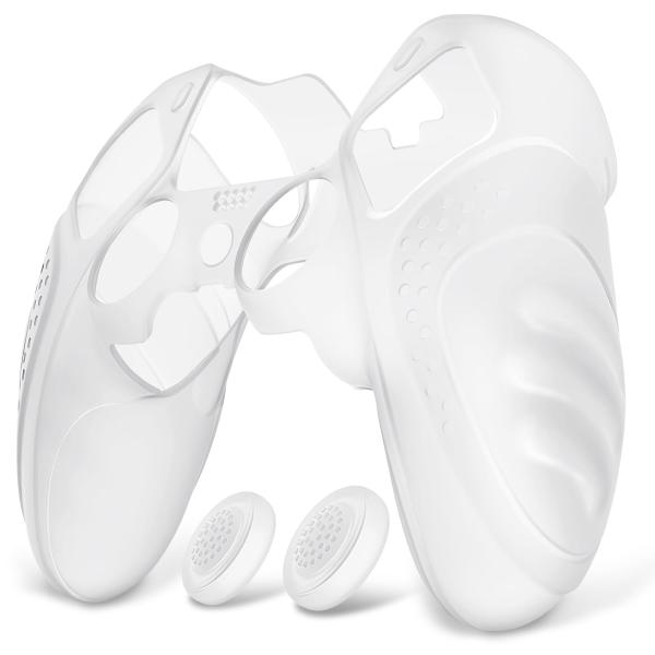 ・クリアホワイト  ・・Color:クリアホワイト・高品質なシリコンケースは、ps5 Edgeワイヤレスコントローラー用に特別に設計されています。様々なスタイルと色からでき、新しいコントローラーを保護します・滑り止めのシリコングリップスキン...