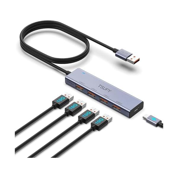 -/4A-10G-120cm/-・Size:4A-10G-120cm・2024新型 5-IN-1USB3.2 ハブusb 3.2 gen2 ハブ(USB3.1 Gen 2)には4つのUSB 3.2ポートと1つのUSB-C給電ポート、合計5つ...