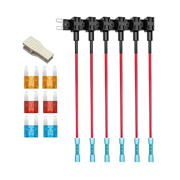 E1149-6個/-/-・Color:E1149-6個・パッケージ内容: ヒューズホルダー6個、ヒューズプラー1個、小型ヒューズ6個(5A/10A/15A)。・適用なヒューズ: ATM 小型ブレード ヒューズで、各スロット最大 20 AMP...