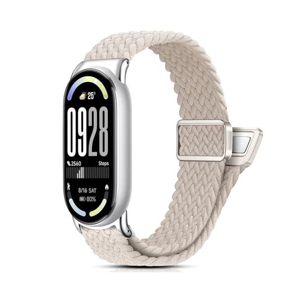 スターライト/-/-・Color:スターライト・対応機種と互換性: Xiaomi Smart Band 9、Mi Band 8に完全対応した用バンドです。パッケージにはベルト1本が含まれ、スマートバンド本体は含まれないのでご注意ください。M...