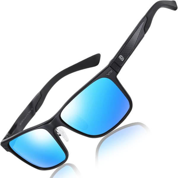 カジュアル・ブラック/ブルー M 8207・・Color:ブラック/ブルー・??TAC 偏光 レンズ：UV400保護コーティングは、有害なUVA&amp;UVB光線を100%塞ぎます。視覚的に、真実の色を復元し、または反射した、散乱したライ...