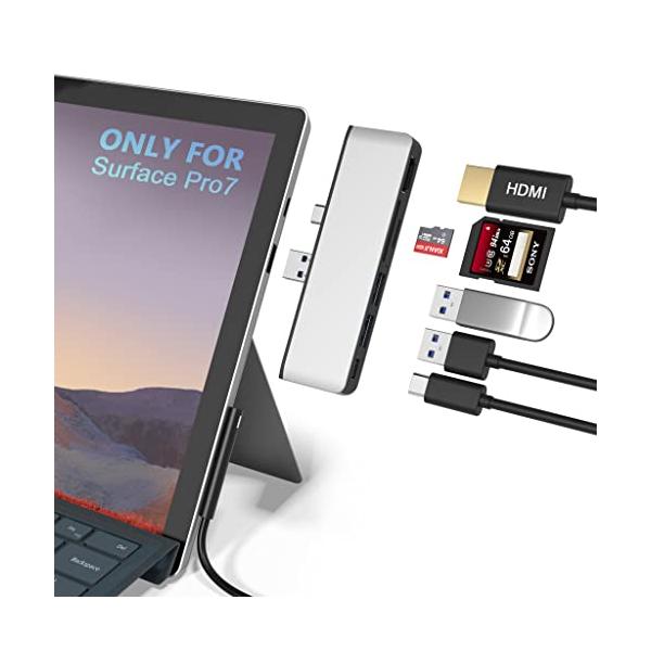 ・シルバー  SP7-HDMI-S-H・・Color:シルバー・Surface Pro 7専用ハブプラグアンドプレイの設計です。コネクタ-入力：USB 3.0ポート×1 + USB 3.1ポート×1。コネクタ-出力：HDMIポート+USB ...