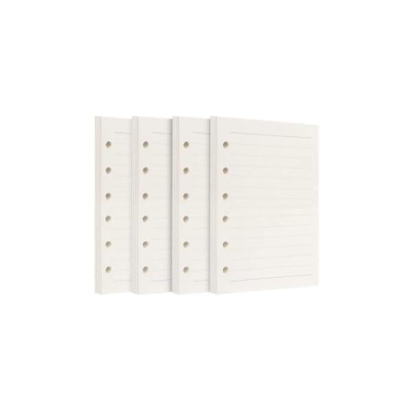 4冊セットお得なシステム手帳リフィルセット パッケージ内容：６穴A7手帳リフィル4冊×45枚 合わせて180枚 経済的な360ページ　持ち歩いてちょっとしたメモに最適。・サイズA7(W82×H123mm)7mm横罫14行 6穴タイプ 穴直径...