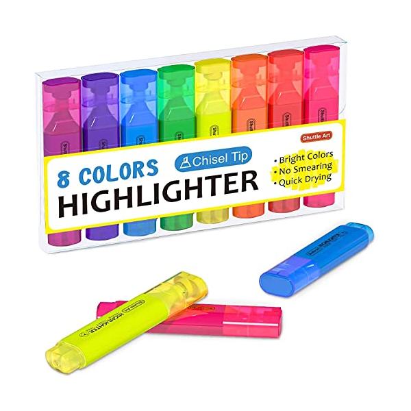 水性・緑青 1 Count (Pack of 8) ・鮮やかで明るい8色セット 全８色の目立つカラーの蛍光マーカーです。（黄色、緑、青、ピンク、紫、バイオレット、オレンジ、赤橙）。鮮やかな発色が輝き、人の想像力を刺激します。筆軸とインクのカ...