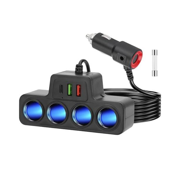 120W 7-in-1 車載充電器/-/-・Color:120W 7-in-1 車載充電器・?7台のデバイスを同時に充電当社の車用シガーライターアダプターは、3つのUSB拡張インターフェース(QC 3.0+USB 3.1+PD 3.1)と4...