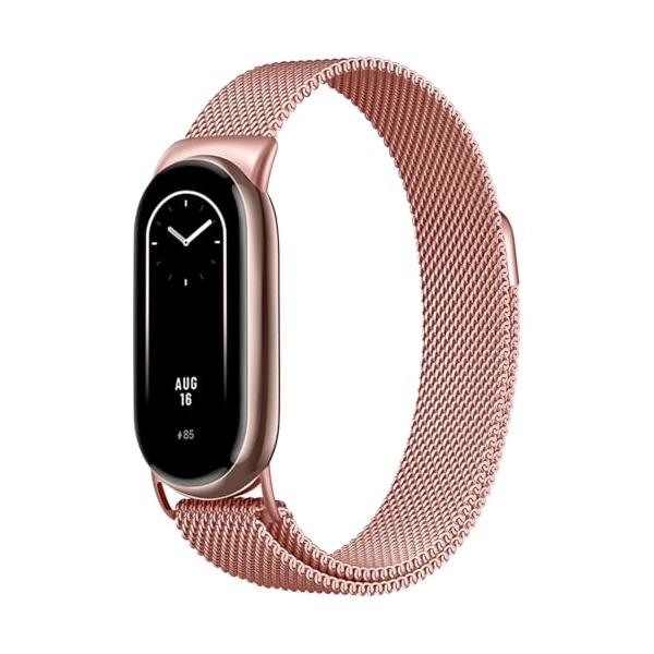 ミラネーゼローズピンク/-/-・Color:ローズピンク・Xiaomi Smart Band 9/8の最適なパートナー特殊な機械で織り込まれたステンレスメッシュバンドは、従来の Xiaomi Smart Band 9/8ステンレスバンドと比...